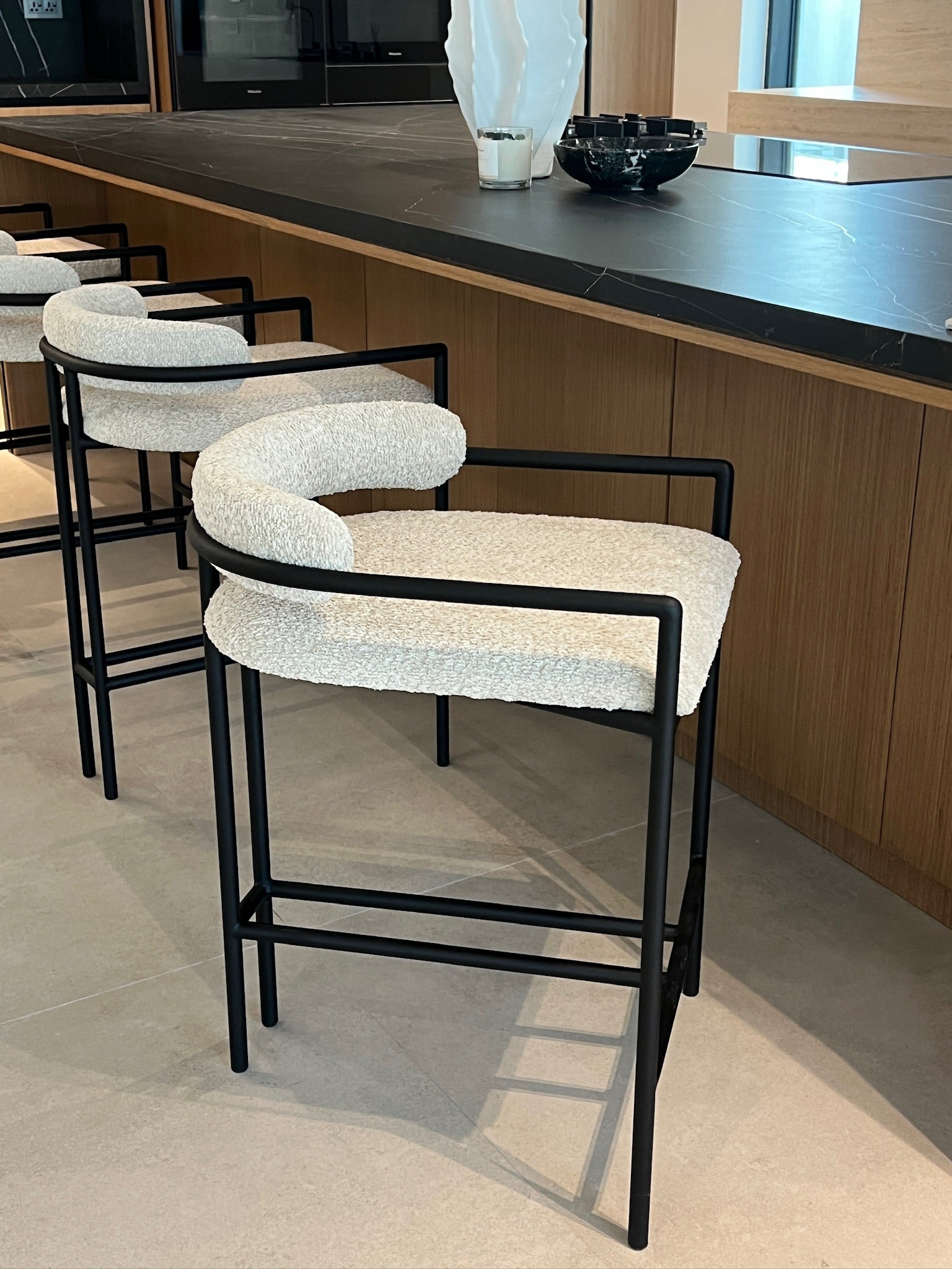 Buy Leo Boucle Bar Stool Online in Dubai, UAE - Palm Living